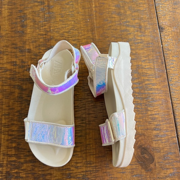 Zara | Shoes | Zara Iridescent Sandals | Poshmark